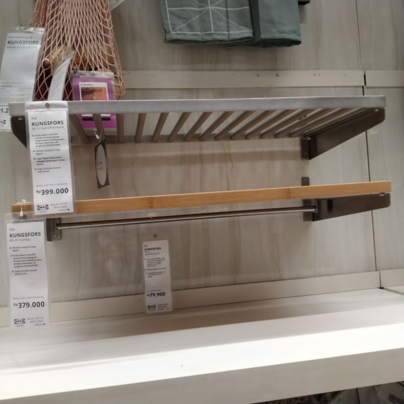 Jual Wall Shelf Rak Dinding 60Cm Bahan Stainless Atau Bambu | Shopee ...