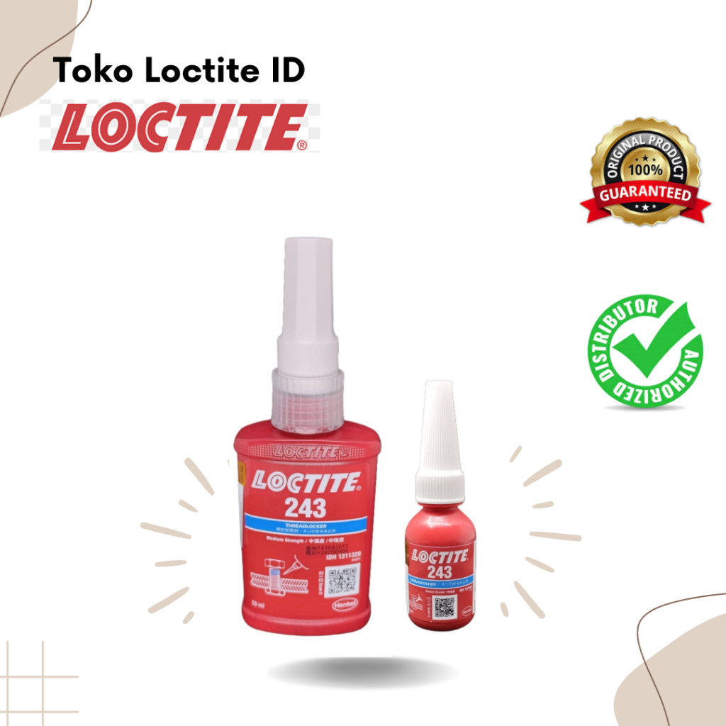 Jual LEM BAUT TAHAN PANAS DAN GETARAN THREADLOCKER LOCTITE 243 MEDIUM STRENGTH UNTUK BAUT NON ...