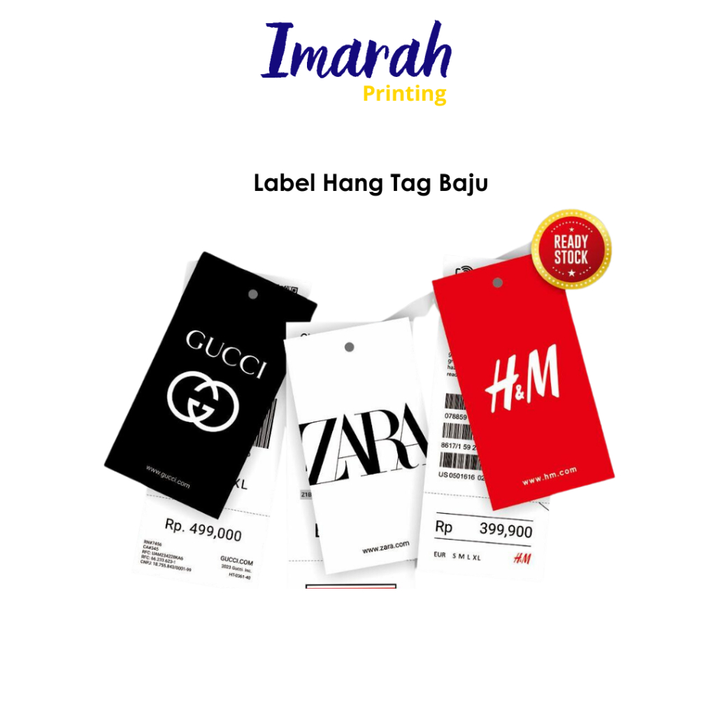 Jual IMARAH -Hang Tag Baju (FREE TEMPLATE DESIGN) - Label Baju - Cetak ...