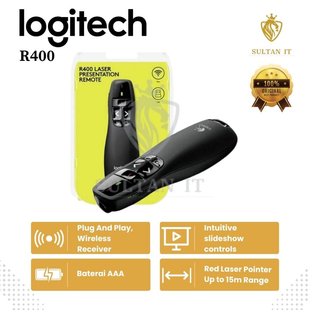 Jual Logitech R400 Wireless Presenter ORIGINAL | Shopee Indonesia