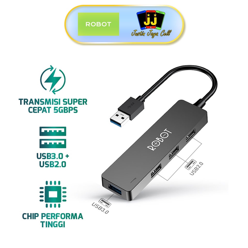 Jual ROBOT USB HUB H160 4 Ports USB 2.0 & USB 3.0 High Speed 5GBPS ...