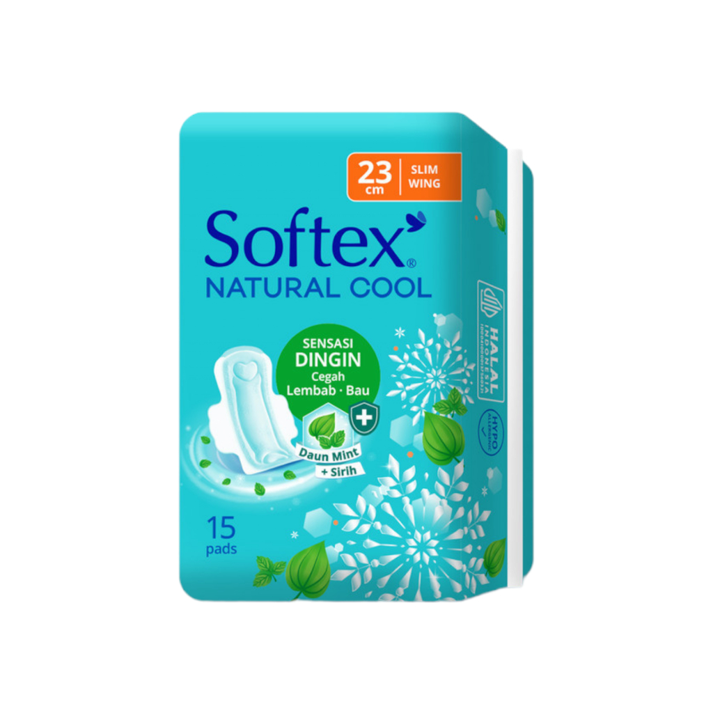Jual Softex Natural Cool Super Slim 23cm 15 Pads - Pembalut Cool ...