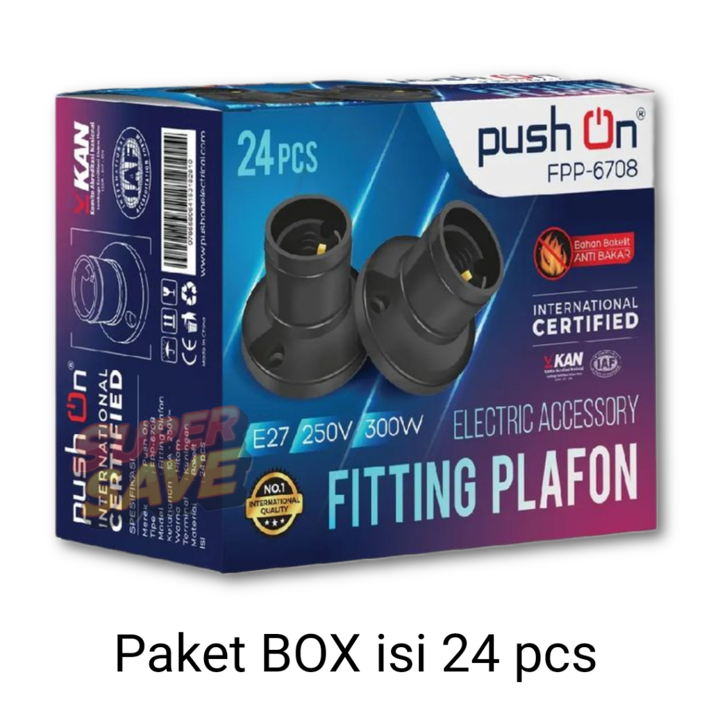 Jual Paket BOX isi 24 Pcs PUSH ON Fitting Lampu Plafon E27 | Shopee Indonesia
