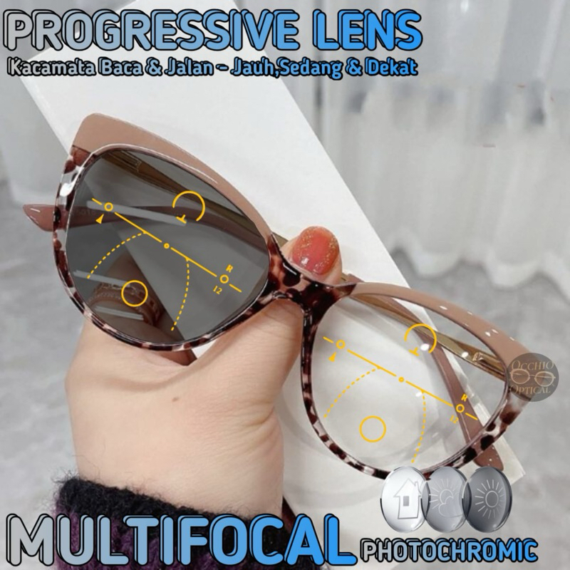 Jual Kacamata Progresif Photochromic Wanita | Kacamata Baca dan Jalan ...
