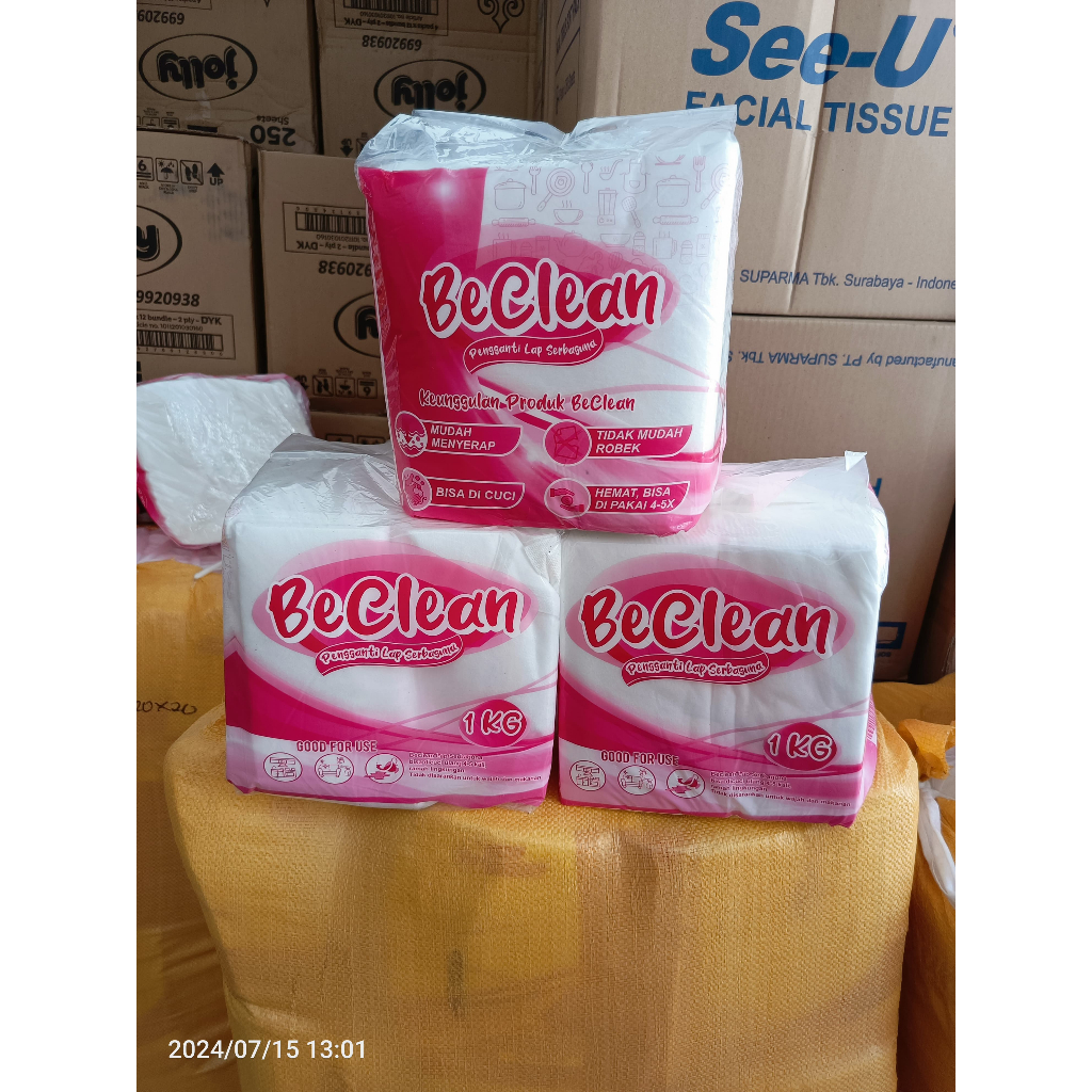 Jual BeClean 1kg Tissue DAPUR Serbaguna membersihkan kompor Lap pel ...