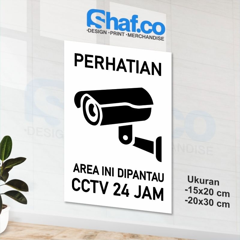 Jual STICKER PERHATIAN AREA INI DIPANTAU CCTV 24 JAM VINYL | Shopee Indonesia