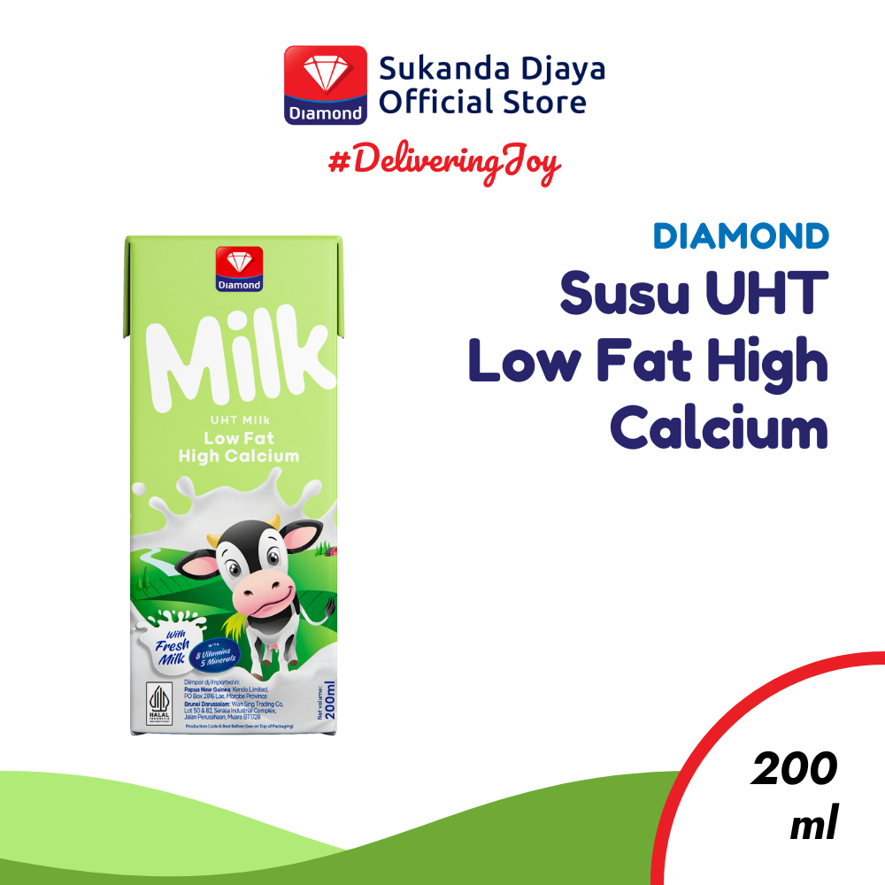 Jual Diamond Milk Susu UHT Low Fat High Calcium 200 ML | Shopee Indonesia
