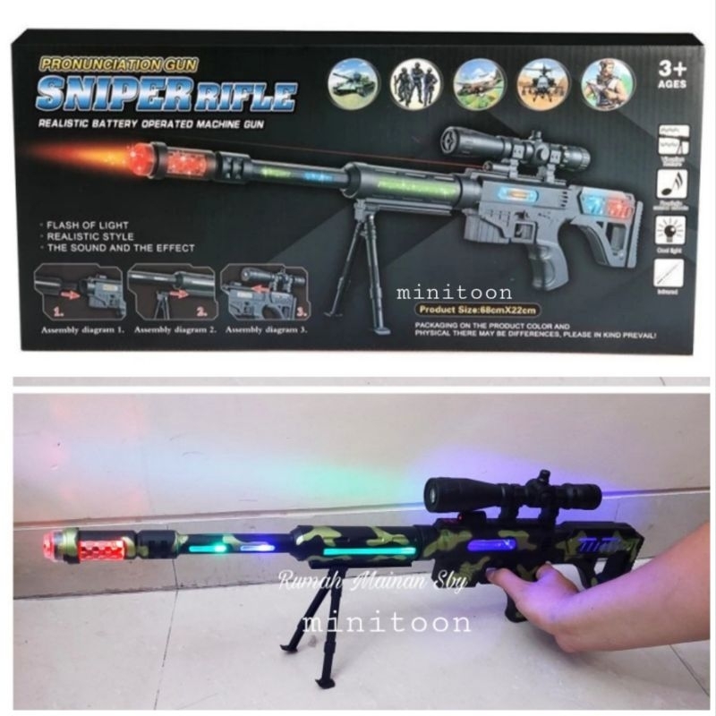 Jual MACHINE GUN Projector Toys Light Sound Senapan Mainan Anak Pistol ...