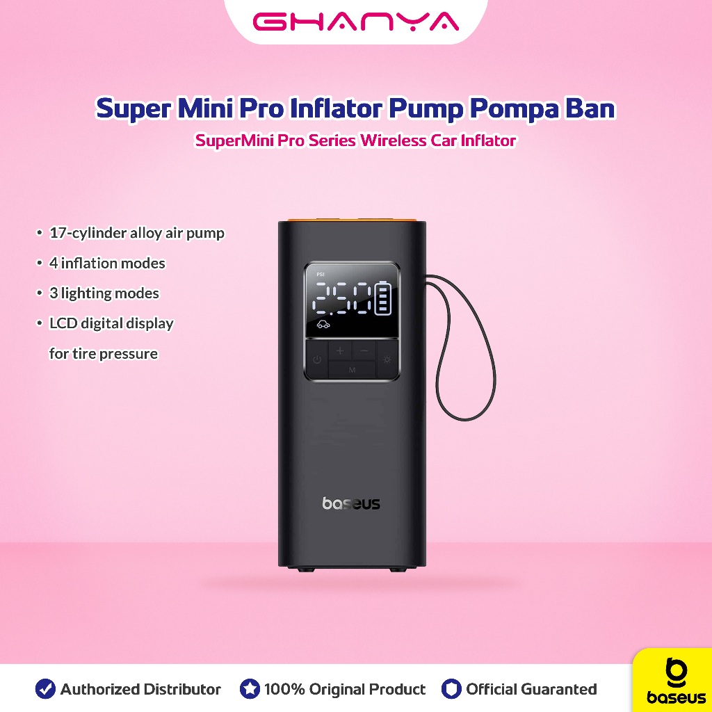 Jual BASEUS Super Mini Pro Inflator Pump Pompa Ban Kendaraan Mobil ...