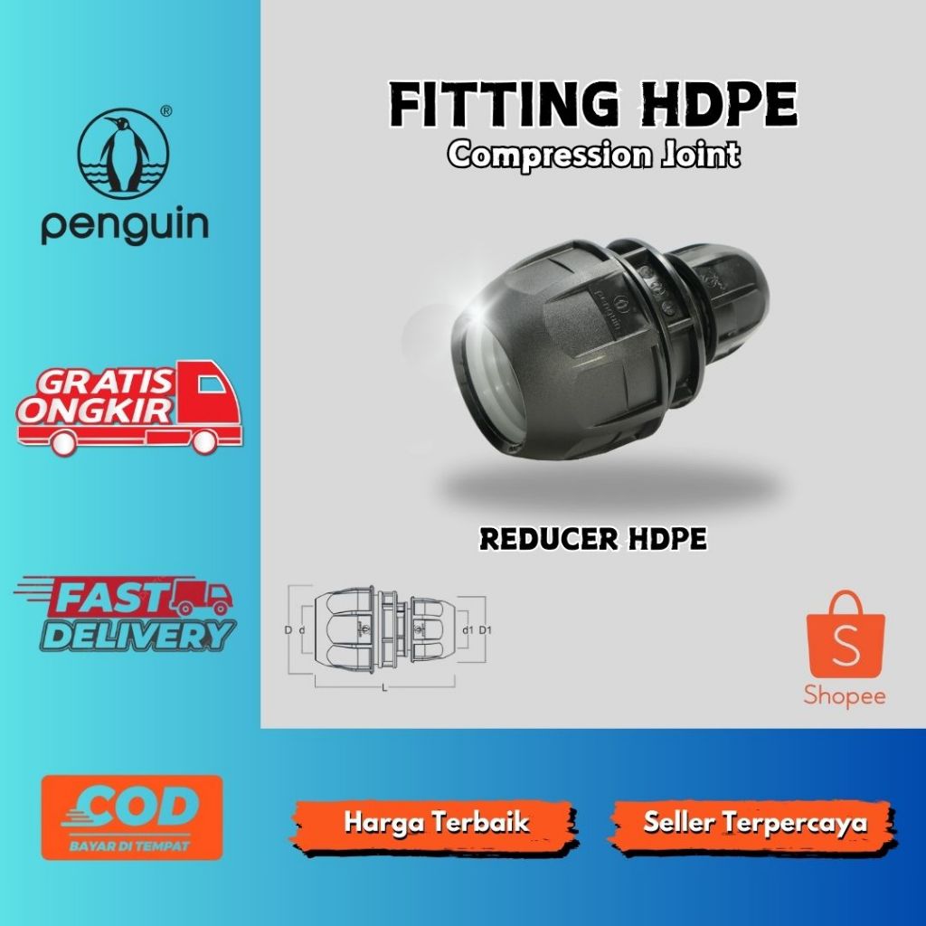 Jual Aksesoris Penyambung Pipa HDPE (Fitting HDPE Compression Reducer ...