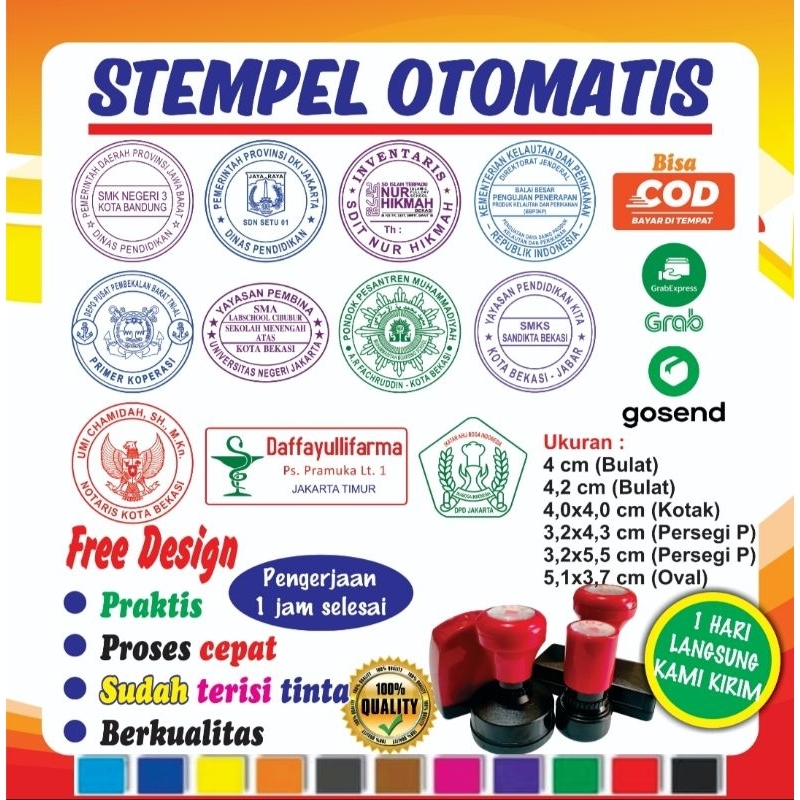 Jual stempel sekolah / yayasan / lembaga / instansi pemerintahan desain ...