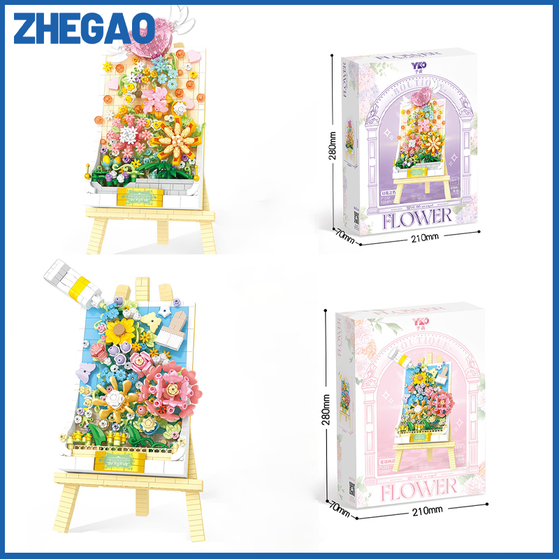 Jual ZHEGAO Mainan Bricks 1208Pcs Bunga teralis Model Mini Puzzle Susun ...