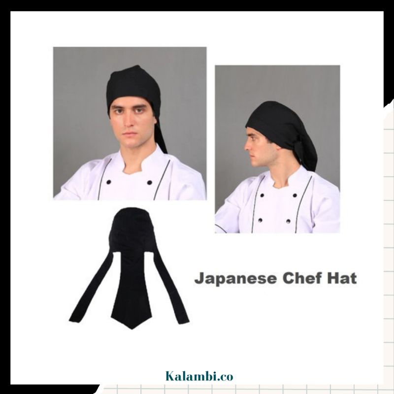 Jual Topi Koki Tali Model JEPANG ( Javanese Sushi Chef hat ) topi chef ...