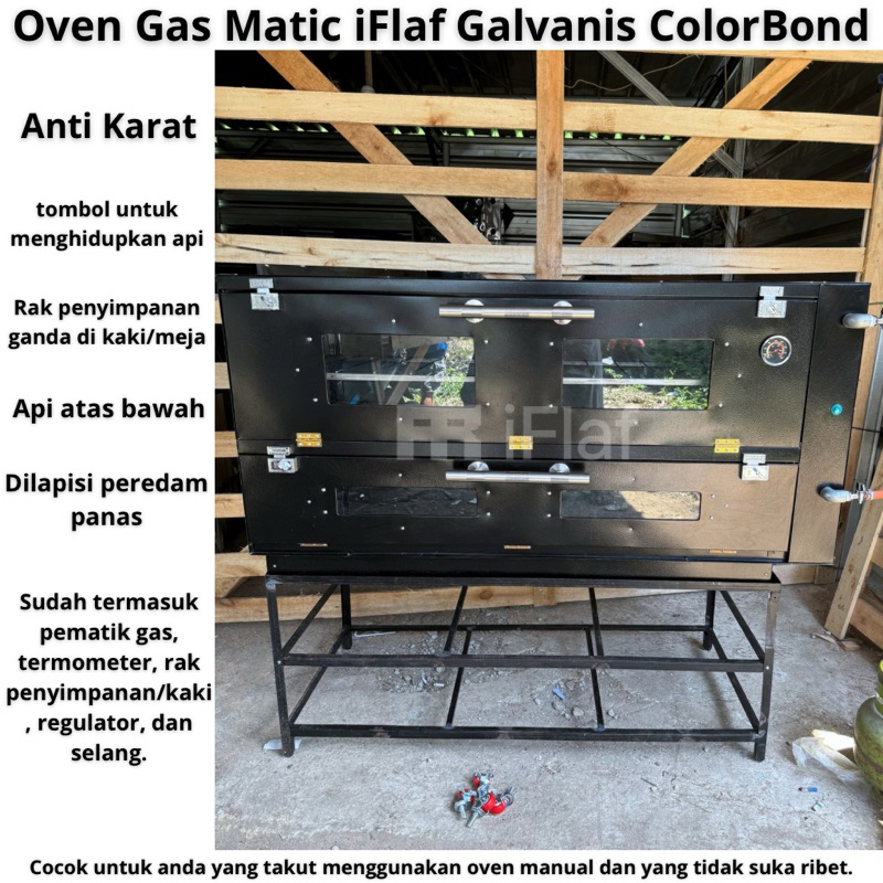 Jual Oven Gas Otomatis Galvanis Hitam Doff - Api Atas Bawah, Peredam ...