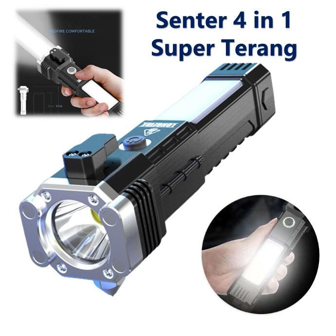 Jual Senter Emergency LED Powerbank 4 in 1 Multifungsi USB Rechargeable ...