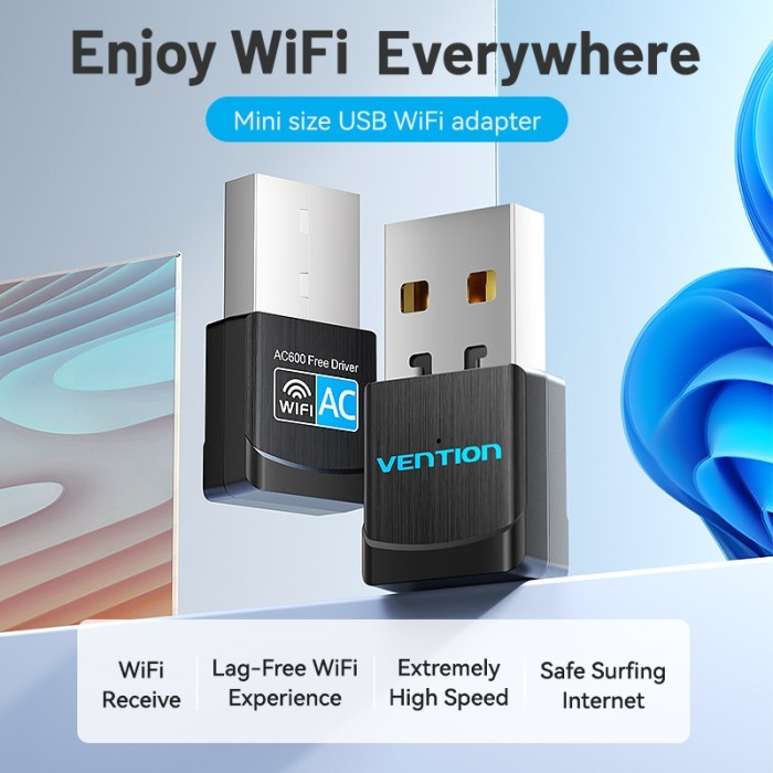 Jual USB Wi-Fi Dongle Wireless Network Adapter 2.4GHz/5GHz Vention ...