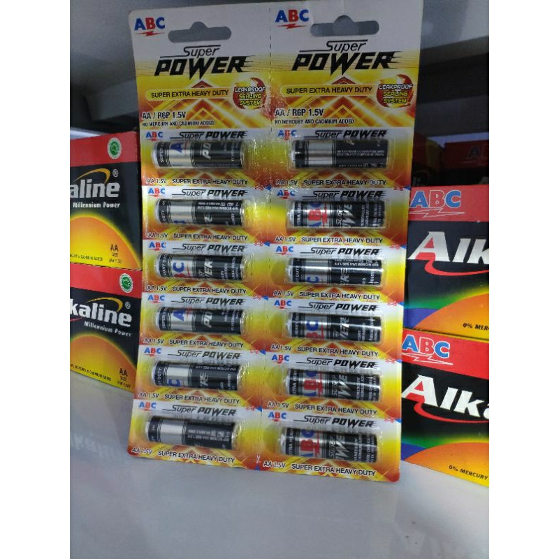 Jual BATERAI ABC AA 1.5V SUPER POWER | Shopee Indonesia