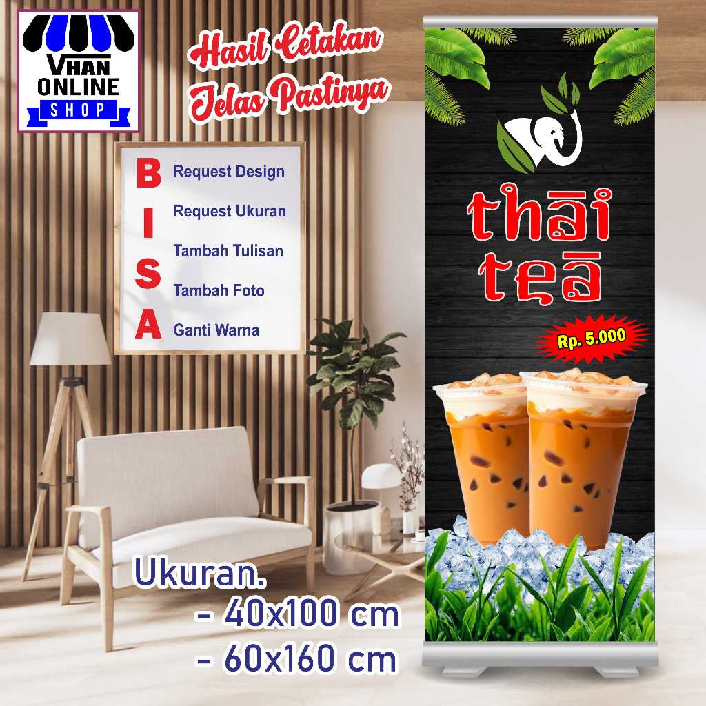 Jual Cetak MMT Banner Spanduk Jualan Thai Tea, Minuman Thailand ...