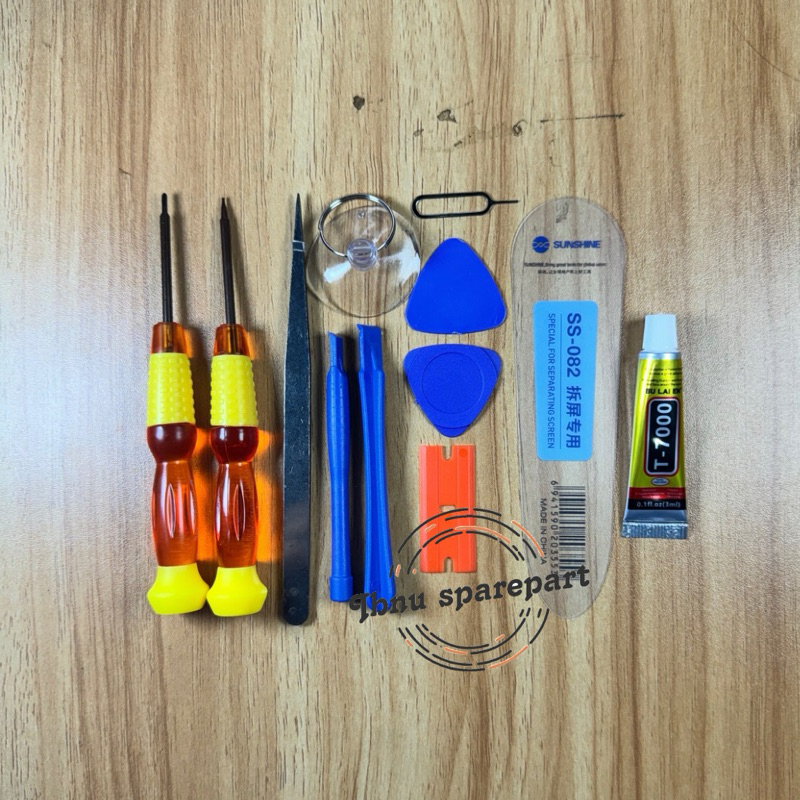 Jual OBENG SET 10 in 1 + LEM T7000 B7000 3ML + OPENING TOOLS SS-082 | Shopee Indonesia
