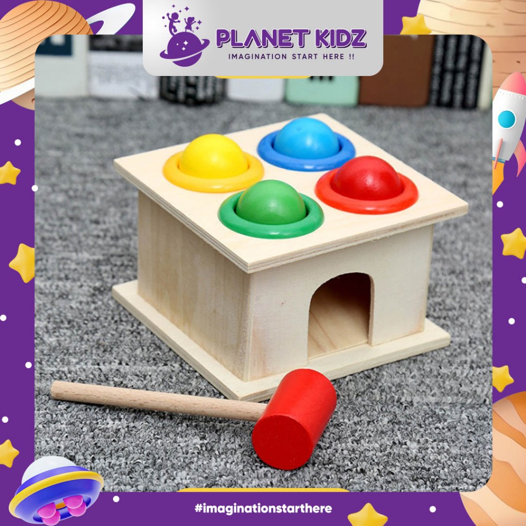 Jual PLANETKIDZ FK13 Mainan Edukasi Kayu Pemukul Palu Hammer Ball Kotak ...