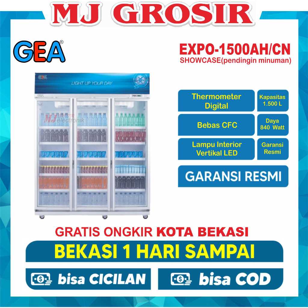 Jual SHOWCASE GEA EXPO 1500 AH/CN DISPLAY COOLER KULKAS MINUMAN TIGA ...
