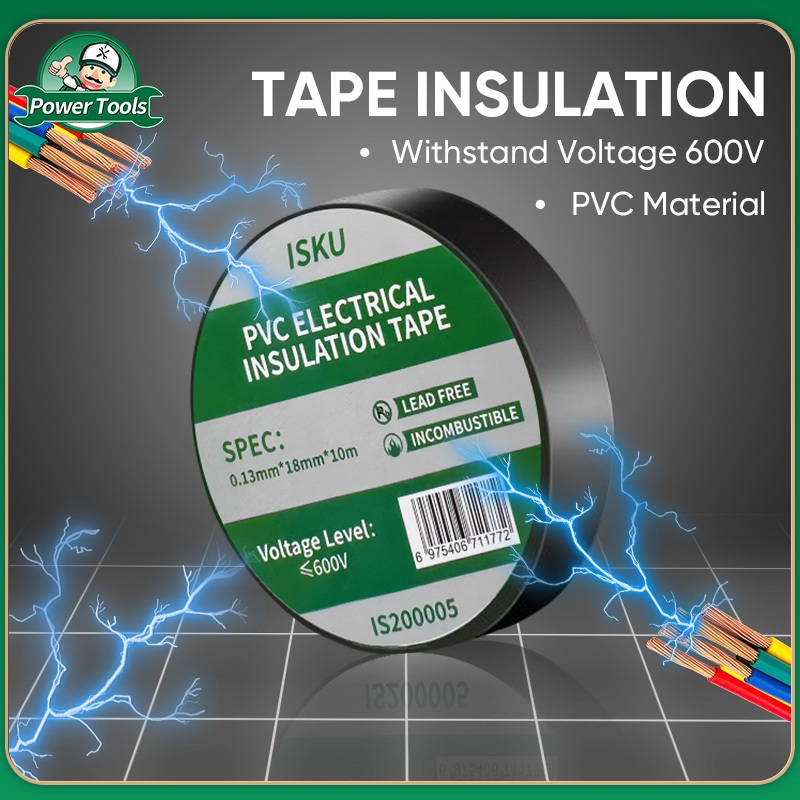 Jual ISKU Isolasi Kabel Listrik Selotip Tape Insulation Waterproof PVC ...