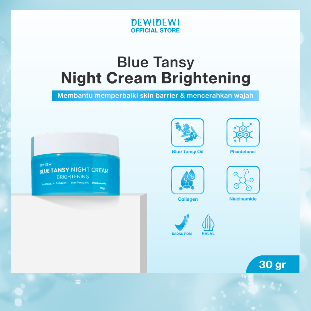 Jual Dewi Dewi Blue Tansy Night Cream Brightening - Memperbaiki Skin ...
