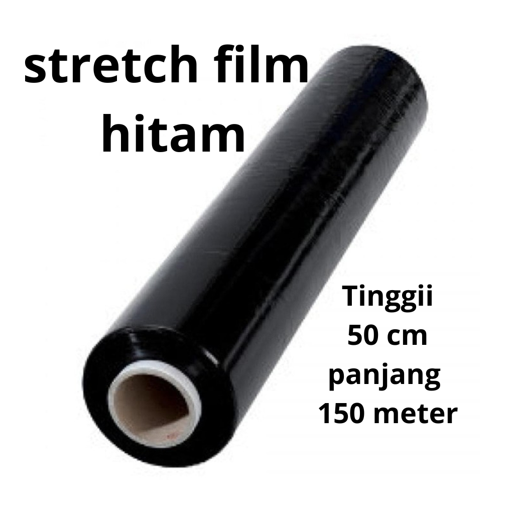 Jual stretch film hitam 50 cm x 150 meter ready | Shopee Indonesia