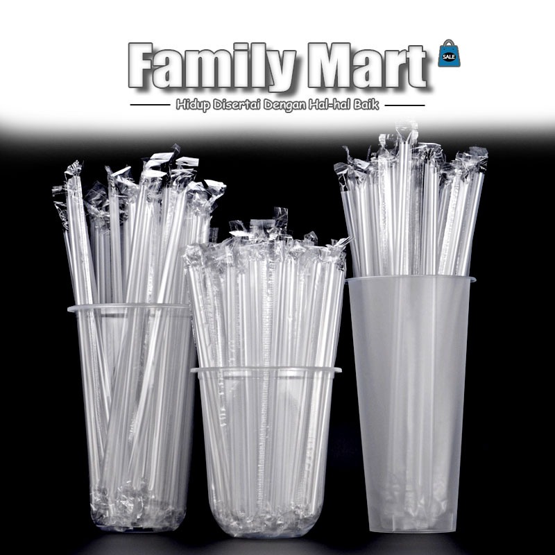 Jual Family Mart Sedotan/Sedotan Steril 6MM*20CM/Hitam Lancip STERIL ...