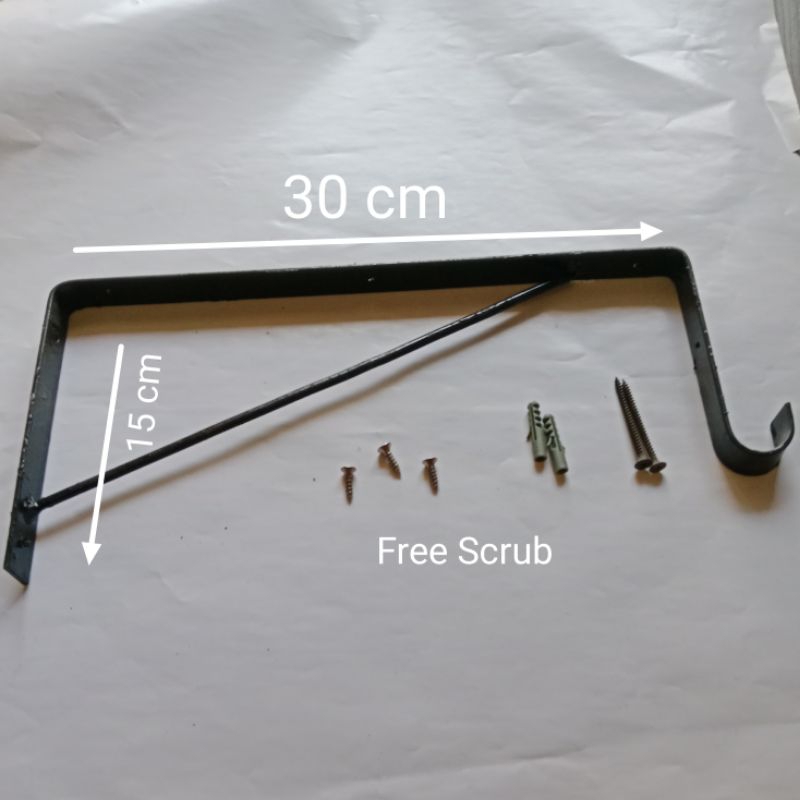 Jual Rak ambalan besi rak dinding panjang 30 cm | Shopee Indonesia