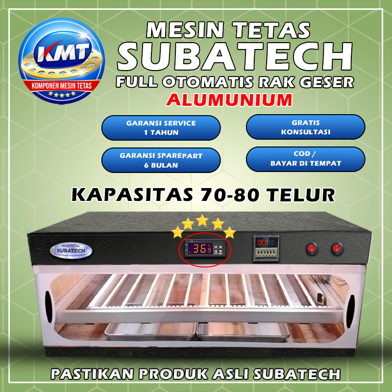 Jual SUBATECH Mesin Tetas Telur Full Otomatis Rak Geser Kap 70 80 ...
