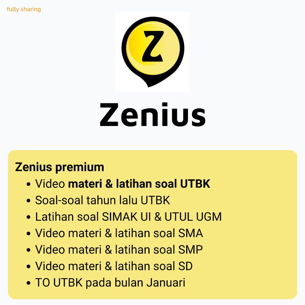 Jual Zenius Premium Sharing | Shopee Indonesia