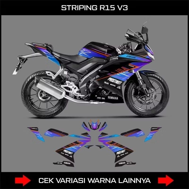 Jual Stiker R15 V3 Chyber City / Striping Motor Yamaha R15 V3 / Sticker ...