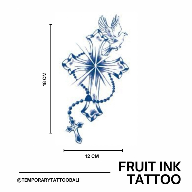 Jual temporary tatto fruitink/salib merpati design/medium | Shopee ...