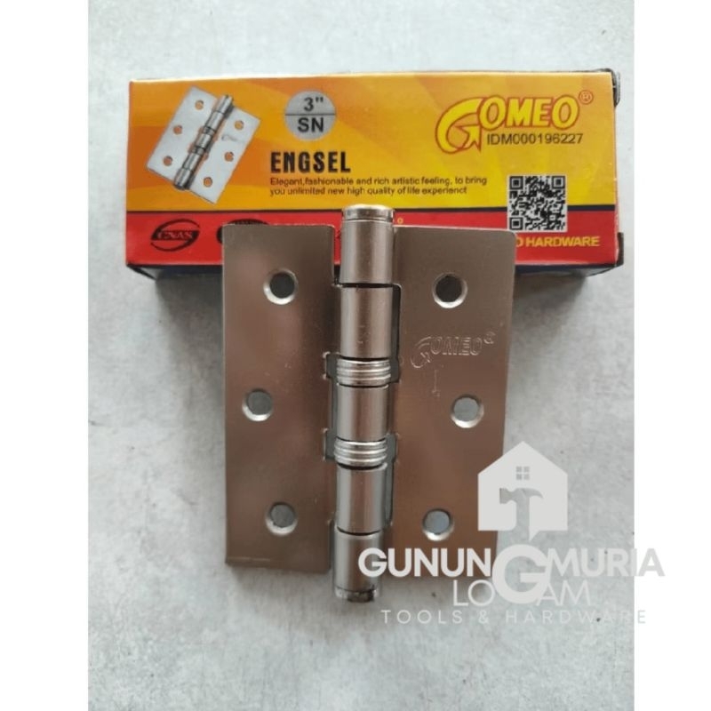 Jual (1 PASANG SET) Engsel Gomeo Buat Jendela "3mm / 3 Lobang Warna ...