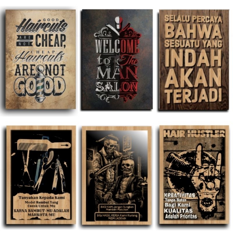 Jual HIASAN DINDING DEKORASI BARBERSHOP DINDING POSTER KAYU MDF ...