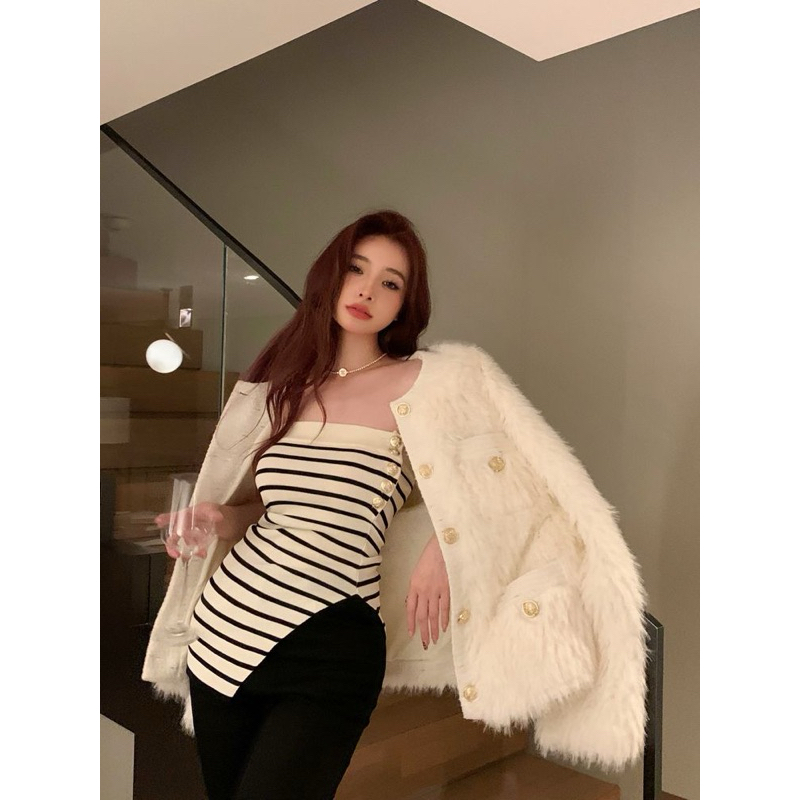Jual K991 - IMPORT Sakura korean knit Top/ Tanktop tube / atasan wanita kemben motif garis ...