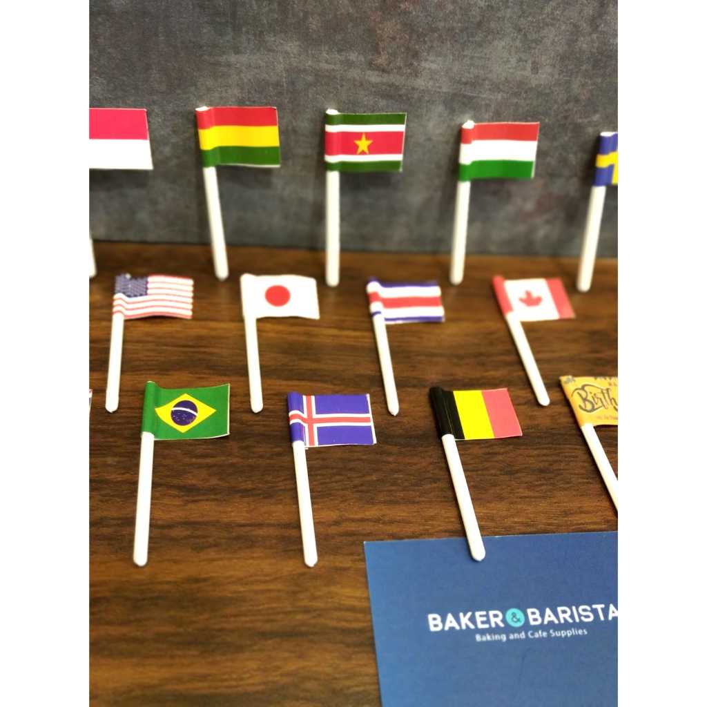 Jual Tusukan Cake Topper Bendera Negara / Hiasan Bendera Negara ...