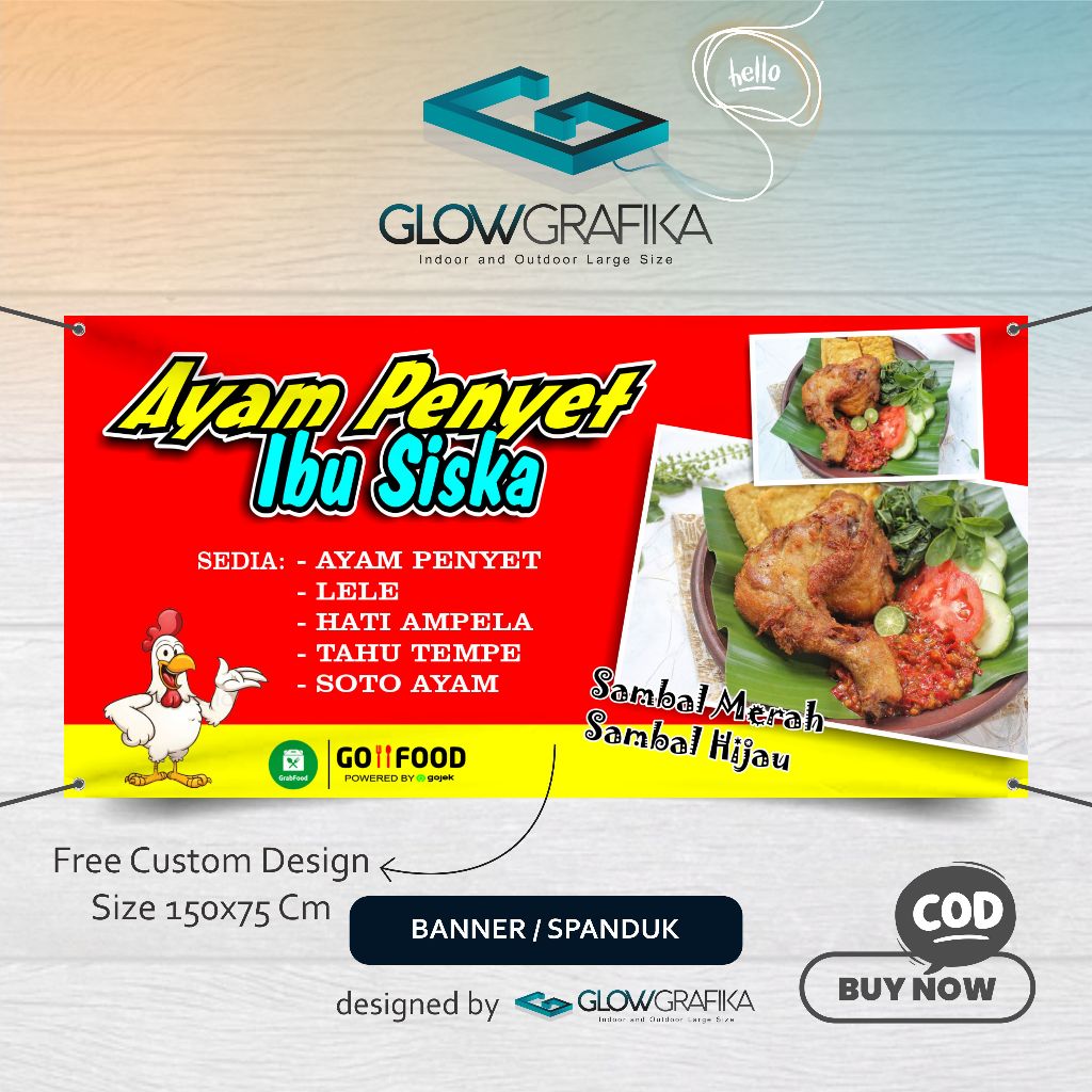 Jual Cetak Spanduk Banner Ayam Penyet | Shopee Indonesia