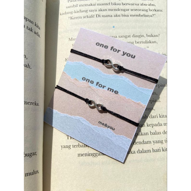 Jual gelang tali couple infinity minimalis silver model serut (dapat 2 ...