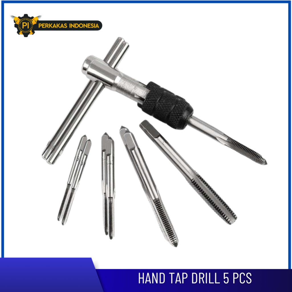 Jual Mata Bor Ulir SET 5pcs HSS Hand Tap Drill 5 pcs Pembuat Drat Baut M3-M8 Buka Pembikin ...