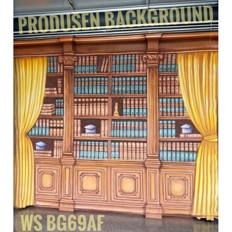 Jual TERBARU Kain Background Wisuda 3x2,5m Latar Studio Foto Rak Buku ...