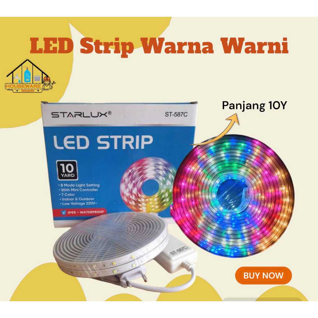 Jual Lampu Led Strip Warna Warni 10 Meter Starlux RGB | Shopee Indonesia