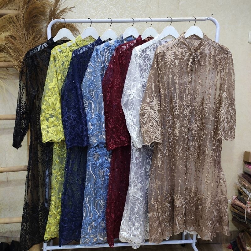 Jual Outer Cardigan Tille Brukat panjang/Outer kondangan/Outfit ...