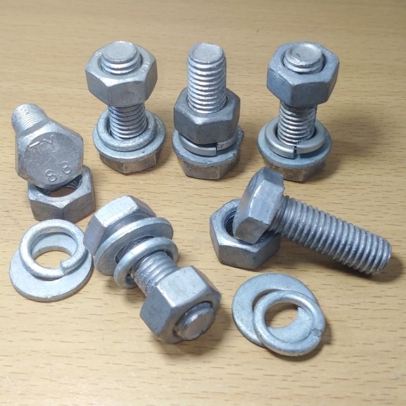 Jual baut hdg m10x30mm pitch 1,5 / baut galvanis hotdeep /galpanis hotdip | Shopee Indonesia