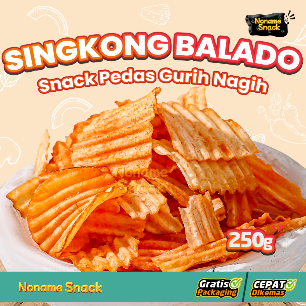 Jual NoName Snack - Kripik Singkong Bakar Balado Cemilan Keripik Pedas ...