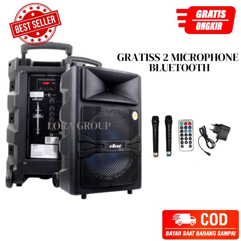 Jual SPEAKER DAT SALON AKTIF KARAOKE BLUETOOTH PORTABLE DAT DT - 1210FT ...