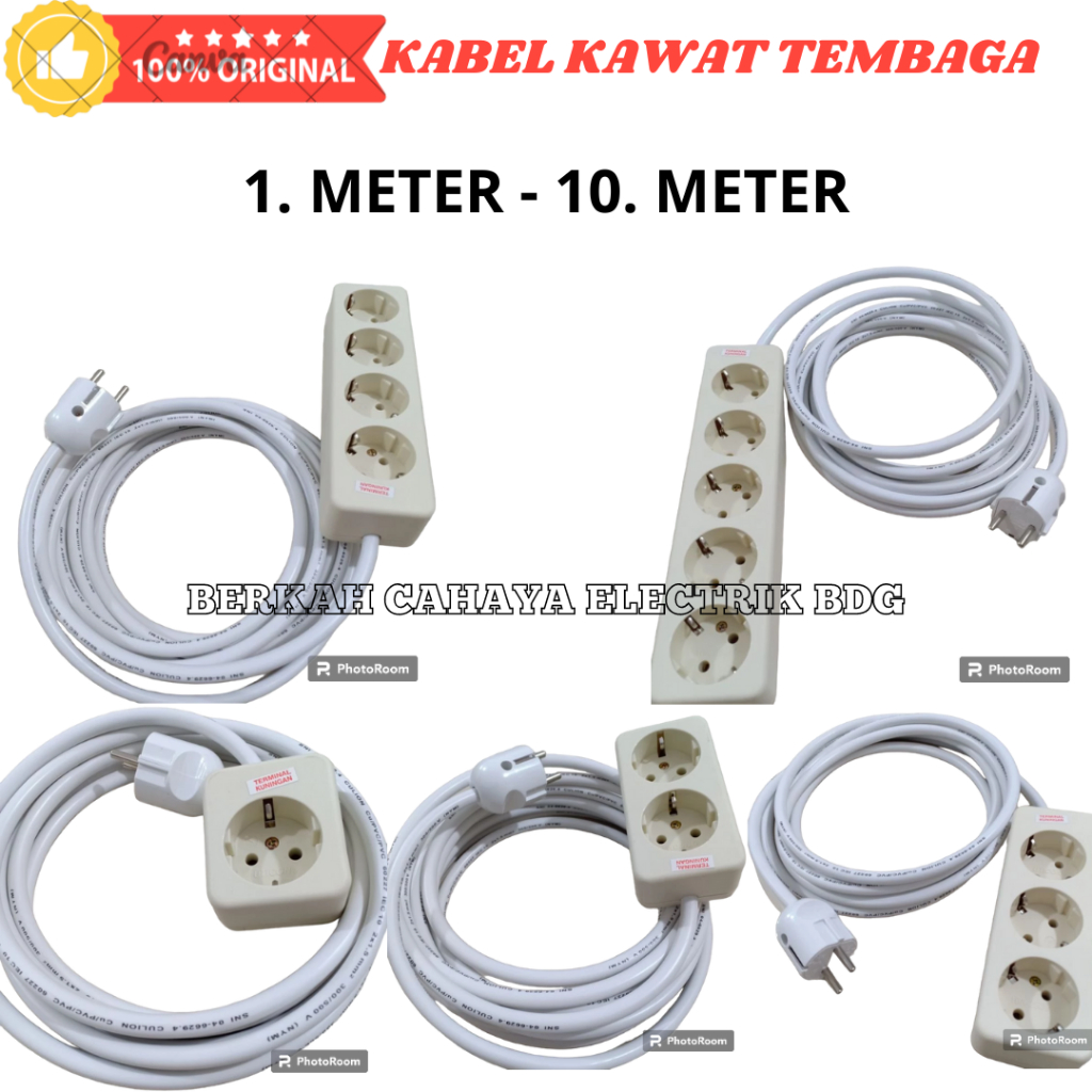 Jual stop kontak 1 2 3 4 5 lubang kabel tunggal kawat tembaga 1 2 3 4 5 ...