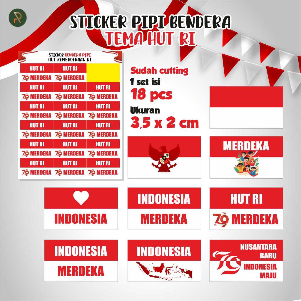 Jual STICKER PIPI MERAH PUTIH HUT RI | Shopee Indonesia