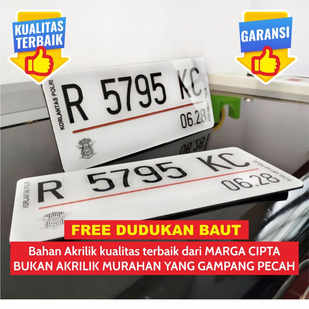 Jual Plat Nomor Sepeda Motor Akrilik Variasi Custom | Shopee Indonesia